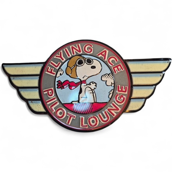 Peanuts | Wall Decor | Peanuts Snoopy Flying Ace Pilot Lounge Metal ...